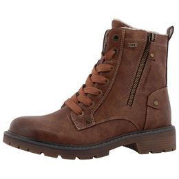 Winterboots Tom Tailor, Damen, Gr. 37, braun, Lederimitat, Schuhe Winterboots, Workerboots, Hiking Boot mit Blockabsatz