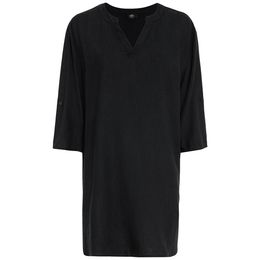 Gina Benotti Damen Leinen-Longbluse mit V-Ausschnitt