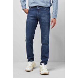 5-Pocket-Jeans MEYER "M5 Regular", Herren, Gr. 35, L&auml;nge 34, blau (marine), 98% Baumwolle, 2% Elasthan, unifarben, Basic, regular fit lang, Jeans 5-Pocket-Jeans, M5 Regular im Five Pocket Style