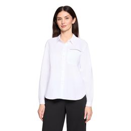 Hemdbluse Betty Barclay "Damen mit Kragen", Damen, Gr. 48, wei&szlig;, Obermaterial: 70% Baumwolle, 27% Polyester, 3% Elasthan, l&auml;ssig geschnitten normal, Blusen Hemdbluse