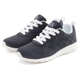 Sneaker Lascana, Damen, Gr. 37, marine, Obermaterial: 100% Textilmaterial. Decksohle: 100% Textilmaterial. Futter: 100% Textilmaterial. Laufsohle: 100% Synthetik, mehrfarbig, Basic, Schuhe Sneaker, mit herausnehmbarer Innensohle, Freizeitschuh, Halbschuh VEGAN