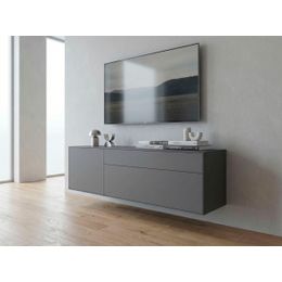Lowboard "Essentials, TV-Board, TV-Kommode, TV-Schrank, TV-M&ouml;bel", graphit, B:166cm H:55cm T:42cm, Holzwerkstoff, MDF, LeGer Home by Lena Gercke, Sideboards, Lowboard, Breite: 166 cm, UV lackiert, Push-to-open-Funktion
