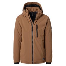 Funktionsjacke Casamoda "Casamoda Jacke mit Kapuze uni", Herren, Gr. XL, braun, 95% Polyester, 5% Elasthan, Jacken Funktionsjacke