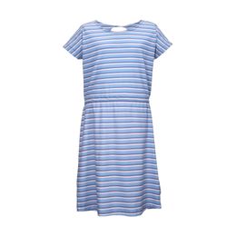 Sommerkleid Killtec "KOS 134 GRLS DRSS", M&auml;dchen, Gr. 128, Normalgr&ouml;&szlig;en, hellblau, Obermaterial: 65% Polyester, 30% Baumwolle, 5% Elasthan, Kleider Sommerkleid, Gestreiftes M&auml;dchen Sommerkleid, U-Boot-Ausschnitt, Taillen-Abn&auml;her
