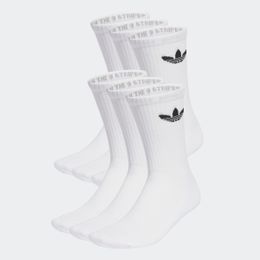 Sportsocken adidas originals "TREFOIL CUSHION CREW, 6 PAAR", Damen, Gr. M (40/42), wei&szlig;, Obermaterial: 65% Baumwolle, 31% Polyester, 3% Elasthan, 1% sonstige Fasern, Socken Sportsocken, f&uuml;r Laufen, 6er-Pack, mit Trefoil Logo, wadenlang