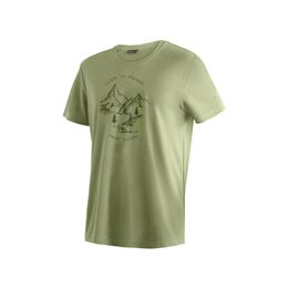 T-Shirt Maier Sports "Dieter Print", Herren, Gr. XXL, apfelgr&uuml;n, 100% Polyester, Rundhals, Shirts T-Shirt, Herren Kurzarmshirt, leichtes Sommer Funktionsshirt, Rundhals, Reg Fit