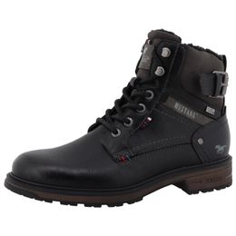 Winterstiefelette Mustang Shoes "Marian", Herren, Gr. 44, schwarz, Lederimitat, Textil, Basic, Schuhe Winterstiefelette, Stiefelette, Boots mit praktischem Innenrei&szlig;verschluss