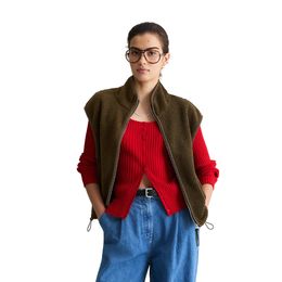 Marc O'Polo Damen Sweatweste "aus recyceltem Polyester"hazelnut braun, Gr. L, MARC O'POLO DENIM, unifarben, Obermaterial: 100% Polyester, Westen