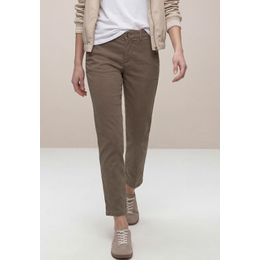Chinohose Street One, Damen, Gr. 34, L&auml;nge 28, cold brew braun, Stoff, 60% Lyocell, 37% Baumwolle, 3% Elasthan, unifarben, comfort fit kn&ouml;chelfrei, Hosen Chinohose, Middle Waist