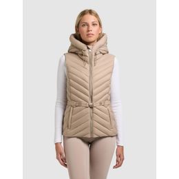 Steppweste Khujo "DEMIE", Damen, Gr. M, latte beige, 100% Nylon, unifarben, slim fit, Westen Steppweste
