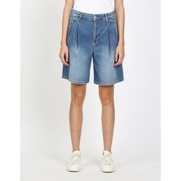 Bermudas Gang "94WANDA BERMUDA", Damen, Gr. 30, N-Gr, bahama stripe, Denim/Jeans, Obermaterial: 98% Baumwolle, 2% Elasthan, kniefrei, Hosen Bermudas, mit Bundfalten vorn