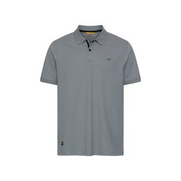 Poloshirt Camel Active, Herren, Gr. L, stormy blau, Jersey, Obermaterial: 95% Baumwolle, 5% Elasthan, unifarben, normal h&uuml;ftbedeckend, Rundhals, B&uuml;ndchen, Shirts, kurzarm, mit Logo-Stickerei