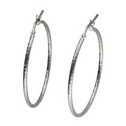 Paar Creolen Firetti "Schmuck Geschenk Silber 925 Ohrschmuck diamantiert" Gr. 30, silber (silberfarben), Ohrringe, Damen, 30, Silber 925 (Sterlingsilber)