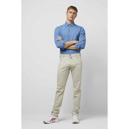 Stoffhose MEYER "M5 Slim", Herren, Gr. 32, L&auml;nge 34, beige, 77% Baumwolle, 19% Lyocell, 4% Elasthan, unifarben, figurumspielend lang, Hosen Stoffhose, M5 Slim Five-Pocket