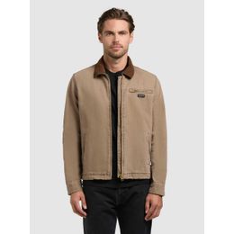 Blouson Khujo "DEDDY", Herren, Gr. XL, braun, Canvas, 100% Baumwolle, regular fit h&uuml;ftlang, mit Druckknopf, Jacken Blouson