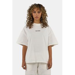 T-Shirt Pegador "Bracy Heavy Oversized Tee", Damen, Gr. M, washed warm wei&szlig; schwarz, Jersey, Obermaterial: 100% Baumwolle, unifarben, oversize normal, Rundhals, gerader Abschluss, Shirts T-Shirt, Baumwolle, oversize
