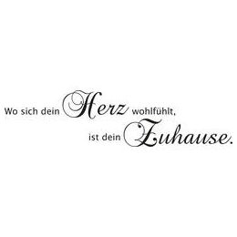 Wandspruch OTTO HOME "Wo sich dein Herz wohlf&uuml;hlt, ist dein Zuhause", schwarz, B:120cm H:30cm T:0,1cm, Vinyl, Wandtattoos, Wandaufkleber, selbstklebend, r&uuml;ckstandslos abziehbar, Sticker, Spruch