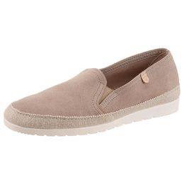 Slipper VERBENAS "NURIA", Herren, Gr. 41, taupe, Veloursleder, unifarben, Schuhe Slipper, Espadrille, Schlupfschuh, Halbschuh mit Stretcheins&auml;tze