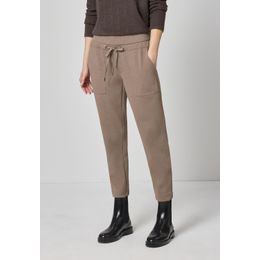 Stoffhose Street One, Damen, Gr. 38, L&auml;nge 28, light terra mocha, Stoff, 50% Polyester, 46% Baumwolle, 4% Elasthan, unifarben, loose fit kn&ouml;chelfrei, Hosen Stoffhose, im Loose Fit