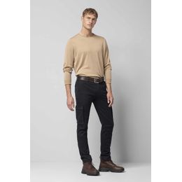 Cargojeans MEYER "Cargo-Hose", Damen, Gr. 36, L&auml;nge 32, blau (marine), 76% Baumwolle, 20% Lyocell, 4% Elasthan, unifarben, slim fit lang, Jeans, M5 Cargo im unifarbenen Design