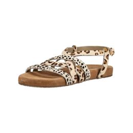 Riemchensandale Lazamani "Lazamani Sandalen Leder/Textil", Damen, Gr. 37, leopard, Leder, Textil, Schuhe Riemchensandale