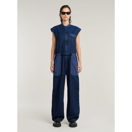 G-Star Raw Jumpsuit G-STAR "Cocoon Jumpsuit", Damen, Gr. L, Normalgr&ouml;&szlig;en, faded indigo patched, Obermaterial: 100% Baumwolle, Overalls Jumpsuit