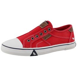 Slip-On Sneaker Mustang Shoes "Ignazio", Herren, Gr. 43, rot, Baumwolle, Schuhe, Slipper, Freizeitschuh, Halbschuh mit Logo-Aufn&auml;hern