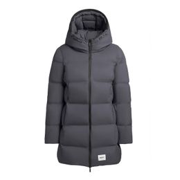 Steppjacke Khujo "TANARE3", Damen, Gr. XXL, grau (steel grau), 100% Nylon, unifarben, regular fit h&uuml;ftlang, eingesetzt elastischer Bund, Jacken Steppjacke