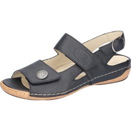 Waldl&auml;ufer Sandale WALDL&Auml;UFER "HELIETT", Damen, Gr. 4 (37), blau (dunkelblau), Nappaleder, Schuhe Sandale, Sommerschuh, Sandalette, Keilabsatz, mit Klettverschl&uuml;ssen, H-Weite