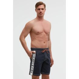 Badeshorts CAMP DAVID, Herren, Gr. M, Normalgr&ouml;&szlig;en, blau, Polyamid, bedruckt, Badehosen Badeshorts, mit Innenhose