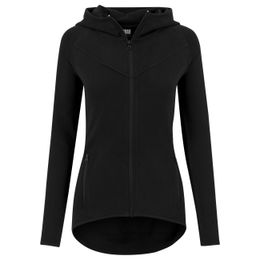 Urban Classics Damen Sweatjacke "Urban Classics Damen Ladies Athletic Interlock Zip Hoody"schwarz, Gr. S, unifarben, 95% Baumwolle, 5% Elasthan,