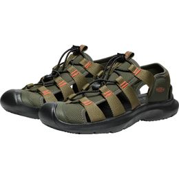 Sandale Keen "SEANIK H2", Herren, Gr. 43, gr&uuml;n (forest night, schwarz olive), Synthetik, Schuhe Sandale