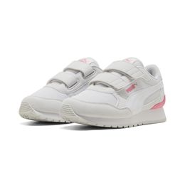 Sneaker Puma "ST Runner v4 Mesh Sneakers Kinder", M&auml;dchen, Gr. 27,5, feather gray wei&szlig; magic rose pink, Obermaterial: Textil, Synthetik. Futter: Textil. Innensohle: Textil. Laufsohle: Gummi, Schuhe Sneaker