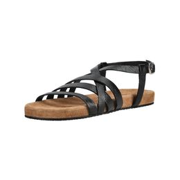 Riemchensandale Lazamani "Lazamani Sandalen Leder/Textil", Damen, Gr. 37, schwarz, Leder, Textil, Schuhe Riemchensandale