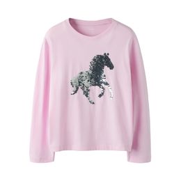 Langarmshirt name it "NKFDASSA LS NREG TOP", Jungen, Gr. 134/140, rosa (pirouette), Jersey, Obermaterial: 100% Baumwolle, bedruckt, regular fit normal, Rundhals, gerader Abschluss, Shirts Langarmshirt