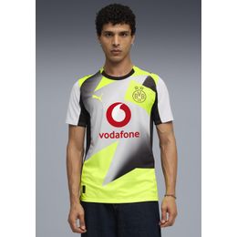 Fu&szlig;balltrikot Puma "BVB AWAY JERSEY REPLICA", Herren, Gr. XXL, silber mist, gelb alert, Web, Obermaterial: 100% Polyester, bedruckt, regular fit normal, Rundhals, Trikots Fu&szlig;balltrikot, f&uuml;r Fu&szlig;ball, Kurzarm, Rundhalsausschnitt, mit Print-Applikationen