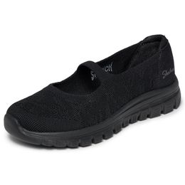 Ballerina Skechers "GRACEFUL", Damen, Gr. 35, schwarz unifarben, Textil, Glitzer, Schuhe Ballerina, Freizeitschuh, Schlupfschuh, Slipper mit Stretch-Fit