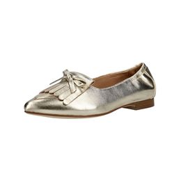 Ballerina REGARDE LE CIEL "Regarde Le Ciel Ballerinas Leder", Damen, Gr. 39, platin, Leder, Schuhe Ballerina