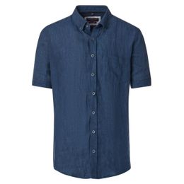 Kurzarmhemd Casamoda "Casamoda Leinenhemd Kurzarm uni", Herren, Gr. XL, Normalgr&ouml;&szlig;en, blau (104 blau), 100% Leinen, unifarben, l&auml;ssig geschnitten, Hemden