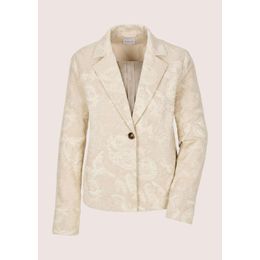 Madeleine Mode Jackenblazer MADELEINE "Blazer Kurzblazer mit edler Stickerei", Damen, Gr. 36, beige (beige, perlwei&szlig;), Obermaterial: 70% Baumwolle CO. 30% Leinen LI., Modern, gerade, Blazer, edel bestickt