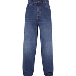 Bequeme Jeans Urban Classics "Urban Classics Herren Heavy Ounce Baggy Fit Jeans", Damen, Gr. 34, Normalgr&ouml;&szlig;en, new dunkelblau washed, 100% Baumwolle, unifarben, Jeans