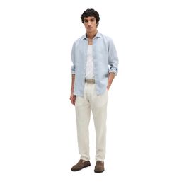 Marc O'Polo Langarmhemd MARC O'POLO, Herren, Gr. L, N-Gr, mulit, angels wings, Web, Obermaterial: 100% Leinen, normal, Manschette, Hemden, shaped fit aus feinem Leinen-Chambray