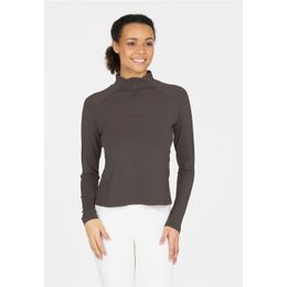 ENDURANCE ATHLECIA Funktionsshirt ATHLECIA "Grina", Herren, Gr. 36, braun, 89% Polyamid, 11% Elasthan, unifarben, normal, hoch geschlossener Ausschnitt, Shirts Funktionsshirt, Mit Quick-Dry-Funktion