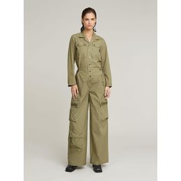 G-Star Raw Jumpsuit G-STAR "Cargo Jumpsuit", Damen, Gr. L, Normalgr&ouml;&szlig;en, ensis gr&uuml;n, Obermaterial: 65% Baumwolle, 35% Polyester, Overalls Jumpsuit