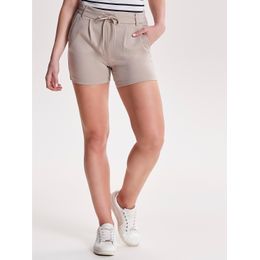Shorts Only "ONLPOPTRASH LIFE EASY SHORTS", Damen, Gr. S (36), N-Gr, beige (pure cashmere), Milano Rib, Obermaterial: 63% Viskose, 32% Nylon, 5% Elasthan, unifarben, kurz, Hosen Shorts, Viskosemischung, regular fit