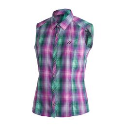 Funktionsbluse Maier Sports "Paloma", Damen, Gr. 42, hellbeere, 85% Polyester, 15% Viskose, Blusen, &auml;rmellose Damen Bluse, sommerliches Blusen-Shirt, Karobluse, Reg. Fit