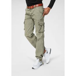 Cargohose Alpha Industries "Jet Pant", Herren, Gr. 32, N-Gr, gr&uuml;n (light olive), Web, Obermaterial: 100% Baumwolle, unifarben, normal lang, Hosen Cargohose, mit seitlichen Cargotaschen und Kordelzug am Beinabschluss