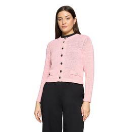 Strickjacke Betty Barclay "Damen mit aufgesetzten Taschen", Damen, Gr. 38, pink dolphin, Strick, Obermaterial: 65% Polyacryl, 35% Polyamid, Basic, gerade normal, Rundhals, Strickjacken Strickjacke
