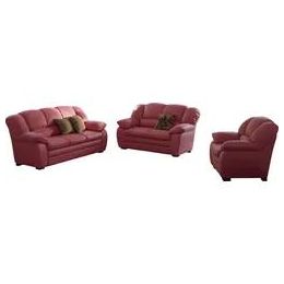 Polstergarnitur COTTA "Casino, Sofa Set, 3-2-1 Sitzer, Wohnzimmer Garnitur", rot, H:88cm T:92cm, FSC-zertifizierter Holzwerkstoff, Sitzm&ouml;bel-Sets, Sessel, 2-Sitzer, 2,5-Sitzer, hohe R&uuml;ckenlehne