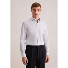 Businesshemd Seidensticker "Schwarze Rose", Herren, Gr. L (41), normale &Auml;rmell&auml;ngen, wei&szlig; (grau), 100% Baumwolle, bedruckt, tailored fit, 2-Knopf-Manschette, Hemden, Shaped 1/1 Kentkragen Druck